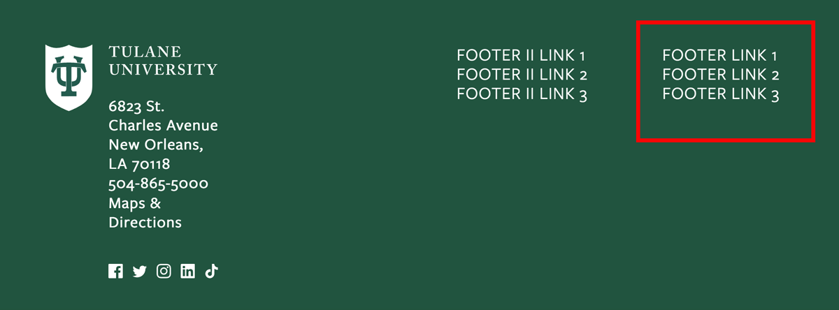 Updating Navigation Menus & Footer | tulane Updating Navigation Menus & Footer | tulane